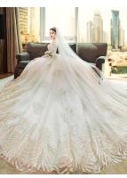 China 2022 Western Strapless Hot Bridal Dress Lace Wedding Dress Bride Gowns Trailing Vestido De Noiva for sale