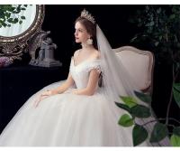 China 2021 New Western Strapless Hot Bridal Dress Lace Wedding Dress Bride Gowns Trailing Vestido De Noiva for sale
