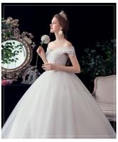 China 2021 New Western Strapless Hot Bridal Dress Lace Wedding Dress Bride Gowns Trailing Vestido De Noiva for sale
