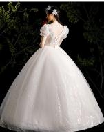 China 2021 Western Strapless New Hot Bridal Dress Lace Wedding Dress Bride Gowns Trailing Vestido De Noiva for sale