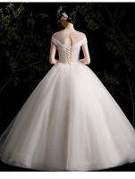 China 2021 New Hot Western Strapless Bridal Dress Lace Wedding Dress Bride Gowns Trailing Vestido De Noiva for sale