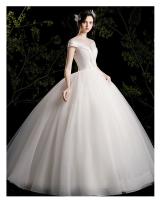 China 2021 New Hot Western Strapless Bridal Dress Lace Wedding Dress Bride Gowns Trailing Vestido De Noiva for sale