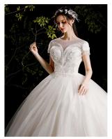 China 2021 New Selling Western Strapless Bridal Dress Lace Wedding Dress Bride Gowns Trailing Vestido De Noiva for sale