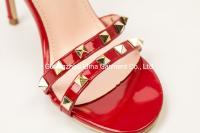 China 2021 New Fashion Style Stiletto Heels Sexy Unique Metal Rivet Women Sandal High Heel Shoes Bride High Heels for sale