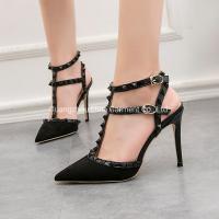 China 2021 Hot Selling Fashion Style Stiletto Heels Sexy Unique Rivet Women Sandal High Heels Pointed Toe Bride High Heels for sale