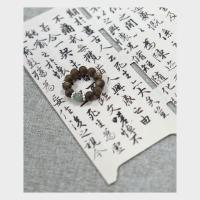China Agarwood Jade Ring Natural Stone Soothing Effect Air Purification for sale