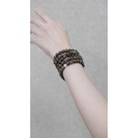 China 108 Round Beads Blessing Agarwood Bracelet With Jade Matching for sale