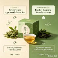 China Premium 150g Wild Agarwood Green Tea, Natural Organic Oud Leaf Blended Loose Tea, Stress Relief Healthy Daily Drink for sale