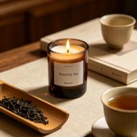China Roasted Tea Scented Soy Wax Candle Natural Wick Home Fragrance Decor Gift for sale