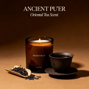 China Ancient Pu'er Scented Soy Candle Chinese Tea Aromatherapy Home Fragrance Gift for sale