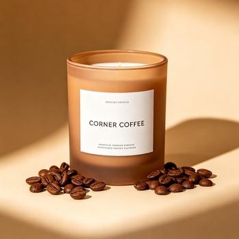China Corner Coffee Scented Soy Candle Warm Café Aroma Home Decor Gift for sale