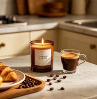 China Corner Coffee Scented Soy Candle Warm Café Aroma Home Decor Gift for sale