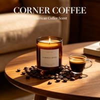 China Corner Coffee Scented Soy Candle Warm Café Aroma Home Decor Gift for sale