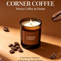 China Corner Coffee Scented Soy Candle Warm Café Aroma Home Decor Gift for sale