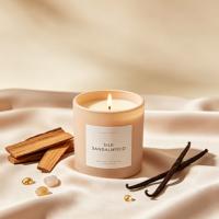 China Silk Sandalwood Scented Soy Candle Soft Woody Home Fragrance Gift for sale