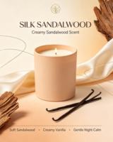 China Silk Sandalwood Scented Soy Candle Soft Woody Home Fragrance Gift for sale