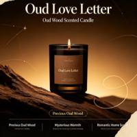 China Oud Love Letter Luxury Scented Candle Natural Soy Wax Home Fragrance Gift for sale
