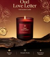 China Oud Love Letter Luxury Scented Candle Natural Soy Wax Home Fragrance Gift for sale