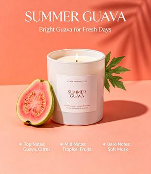China Summer Guava Candle, Tropical Fruit Candle, Fresh Scent Candle, Summer Home Candle, Fruity Aroma Candle, Holiday Gift Candle for sale