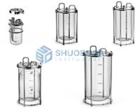 China 1L 3L 5L 10L Bioreactor Glass Tanks Single / Double Layer Glass Jars for sale