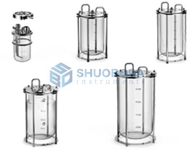 China 1L 3L 5L 10L Bioreactor Glass Tanks Single / Double Layer Glass Jars for sale