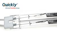 China 2.6um Twin Tube Carbon Fiber Infrared Heating Lamp White Ceramic Coating for sale