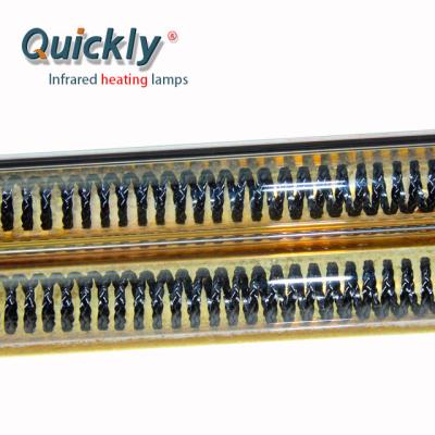 China Twin Tube Carbon Fiber Quartz Infrared Heater Lamps Gold Coating for sale
