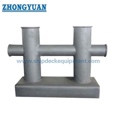 China Deck Welded Double Cross Bitt Bollard for Ship Mooring | GB/T 554 Type DH DN200–300 for sale
