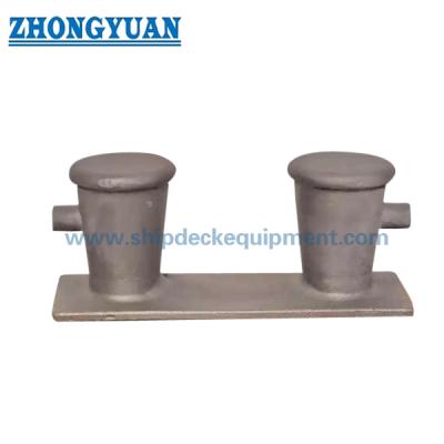 China Cast Steel Double Bitt Bollard with Horn Options | ASTM A27-70-36 Ship Mooring Equipment for sale