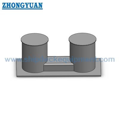 China Steel Double Bitt Bollard with Narrow Base | GB/T 554 Type C Ship Towing Equipment for sale