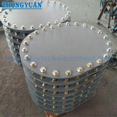 China Flush Oval Marine Manhole Cover | JIS F 2304 Type B Multi-Bolt Tank Access for sale