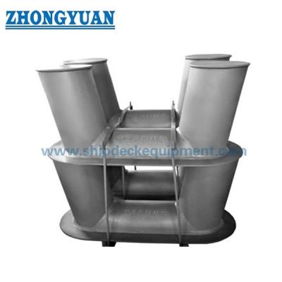 China 50–100mm Inclined Double Bitt Bollard | CB/T 169-2011 Type A Welded Mooring Bollard for Ship Deck for sale