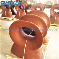 China DIN 81915 Type E Casting Steel Marine Deck Mounted Chock Ship Towing Equipment for sale