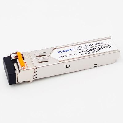 China 1000BASE-BX 1.25G BiDi SFP Transceiver Module TX1570nm/RX1490nm 80km LC SMF DOM for sale