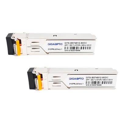 China TX1570nm / RX1490nm Gigabit Fiber Transceiver 80km LC For SMF GLC-BX80-D for sale