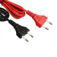 China 1m Vde Eu electrical 2.5A 120V/220V/240V 2 pin AC power cord cable standard power cord white hair dryer straightener plu for sale