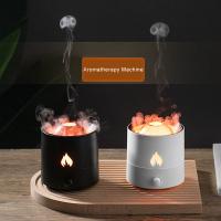 China Custom Logo Flame Pattern Aroma Diffuser Ultrasonic Cool Mist Humidifier Air Purifier for sale