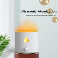 China Custom Logo Flame Pattern Aroma Diffuser Ultrasonic Cool Mist Humidifier Air Purifier for sale