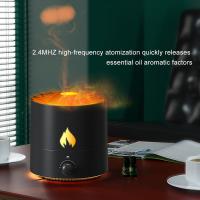 China Custom Logo Flame Pattern Aroma Diffuser Ultrasonic Cool Mist Humidifier Air Purifier for sale
