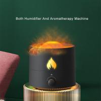 China Custom Logo Flame Pattern Aroma Diffuser Ultrasonic Cool Mist Humidifier Air Purifier for sale