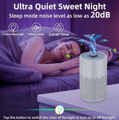 China Plastic Material Remote Control Desktop Air Purifier With HEPA Filter Household Use for sale