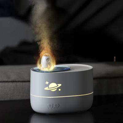 China 7 Color Luminous Flame Aroma Humidifier Rocket Shaped Essential Oil Fragrance Diffuser for sale