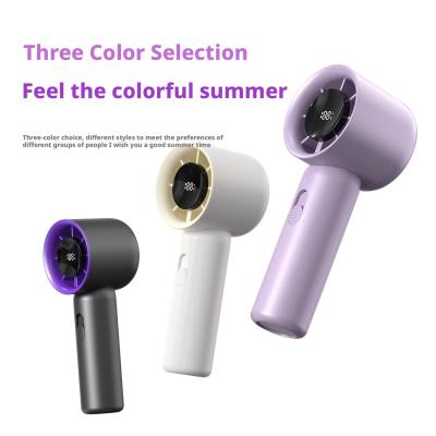China OEM Brand Usb Rechargeable Portable Fan With Digital Display Silent Turbine Operation for sale