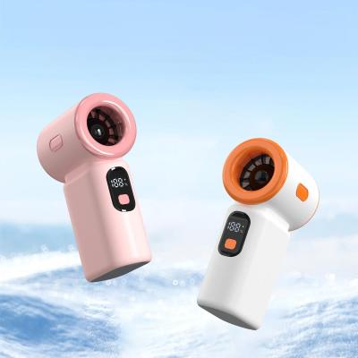 China Customized 2000mAh Battery Brushless Motor LED Display Handheld Fan for Portable Cooling for sale