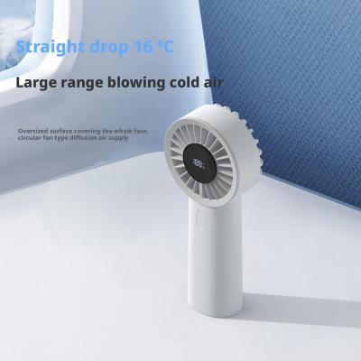 China Handheld Rechargeable Mini Portable Fan with 2000mAh Battery Brushless Motor and Digital Display for sale