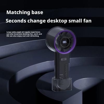 China Handheld Portable Wearable Fans Digital Display Mini Portable Wind Spray Fan for sale