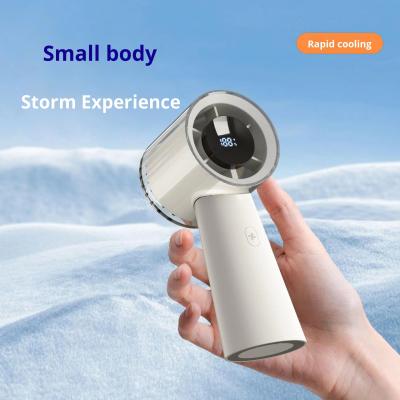 China Handheld Fan with 1200mAh Battery Brushless Motor and Digital Display Mini Portable USB Fan for sale