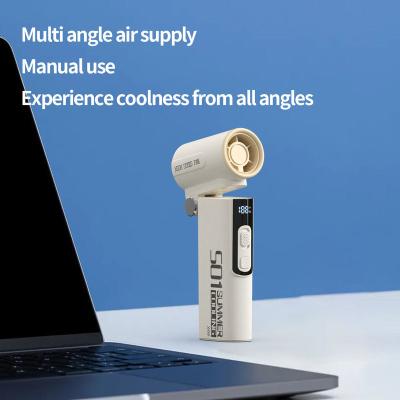 China Digital Display 3000mAh Foldable Rechargeable Mini Fan High Power Folding Pocket Fan for sale