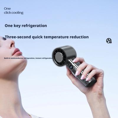 China Customized 3000mAh Mini Battery Operated Fan Handheld Digital Display Personal Cooling for sale