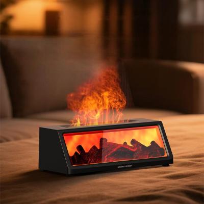 China Customized Logo Electric Aroma Oil Diffuser Powered Flame Humidifier Waterless Design for sale